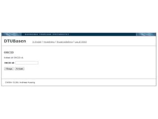 Orcid Implementation Dtu Basen PPT