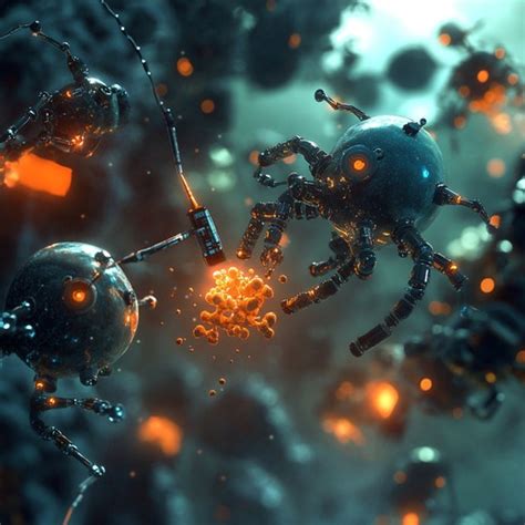 free nanotech particle interaction image download at stockcake