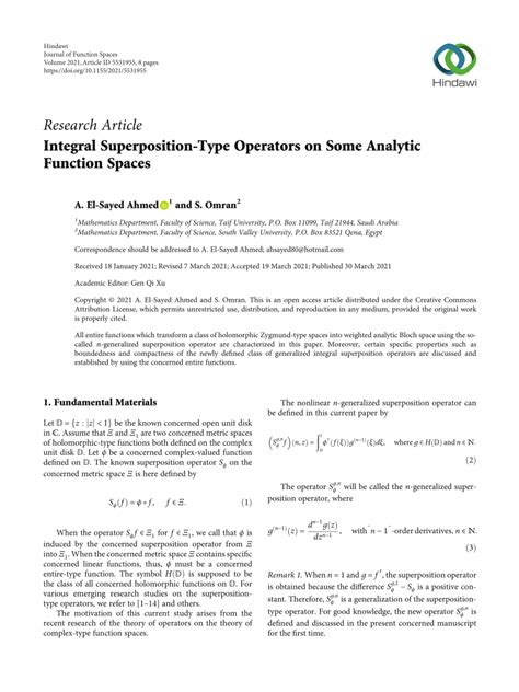 Pdf Integral Superposition Type Operators On Some Analytic Function