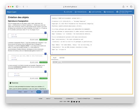 Learn R Wasm4learn Platform Documentation