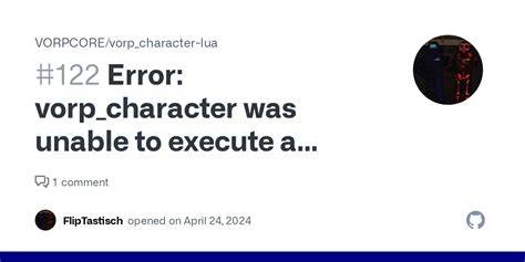 Error Vorpcharacter Was Unable To Execute A Query · Issue 122
