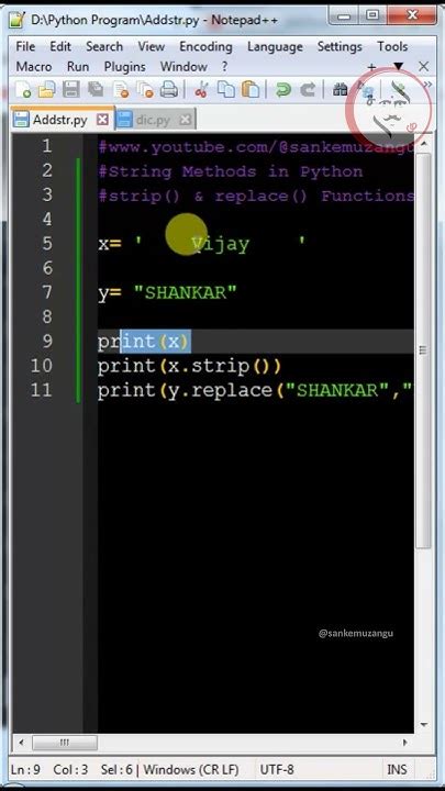 String Manipulate Using Strip And Replace Functions In Python Tamil
