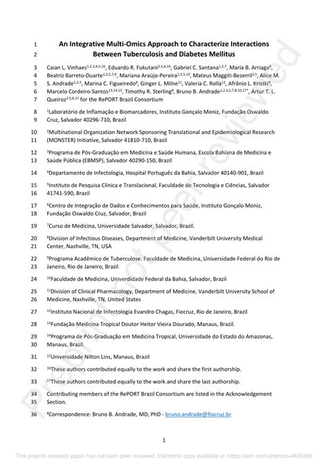 Pdf An Integrative Multi Omics Approach To Characterize Interactions Between Tuberculosis And