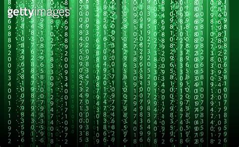 Technology Abstract Background Matrix Style Green Color Falling
