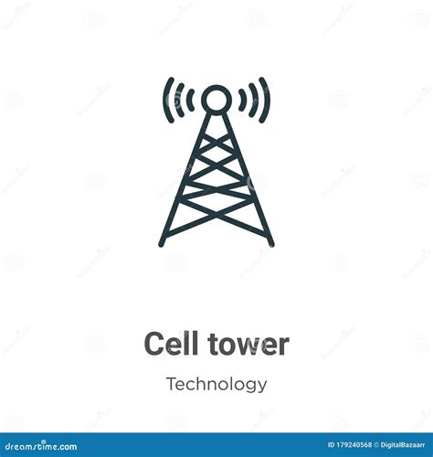 Cell Tower Outline Vector Icon Thin Line Black Cell Tower Icon Flat Vector Simple Element