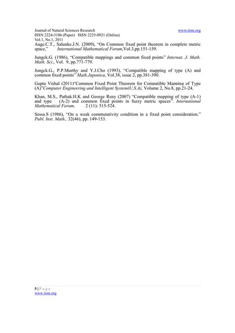 11a Common Fixed Point Theorem For Compatible Mapping Pdf