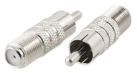 Pair F Type Female Socket To Rca Phono Male Plug Adapter All Top Notch