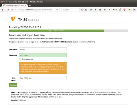installation von typo3 8 7 debacher wiki