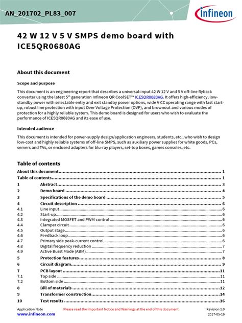 Infineon Applicationnote Demoboard Ice5qr0680ag An V01 00 En Download Free Pdf