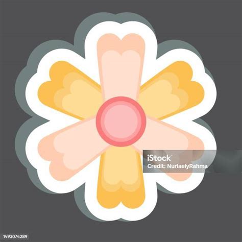 스티커 금잔화 꽃 기호와 관련이 있습니다 심플한 디자인 편집 가능 간단한 그림 0명에 대한 스톡 벡터 아트 및 기타 이미지 0명 구도 금색 Istock