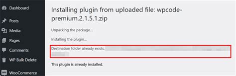 How To Fix Destination Folder Already Exists Error In Wordpress