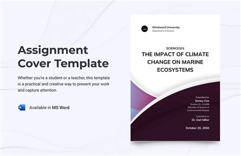 Assignment Cover Page Template For Any Kind Of Educational 44 Off