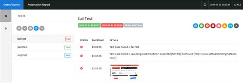 Extent Reports Screenshots Of Failed Test Cases In Extent Reports