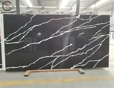 Wonderful Black Calacatta Marble Quartz Stone With Gold Veins For