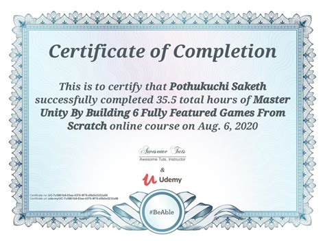 Saketh Pothukuchi On Linkedin Udemy Course Completion Certificate