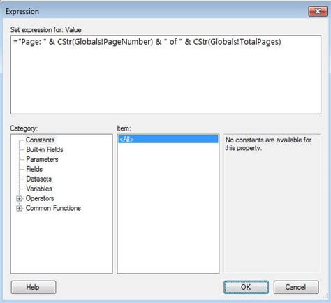 Report Builder Report Headers