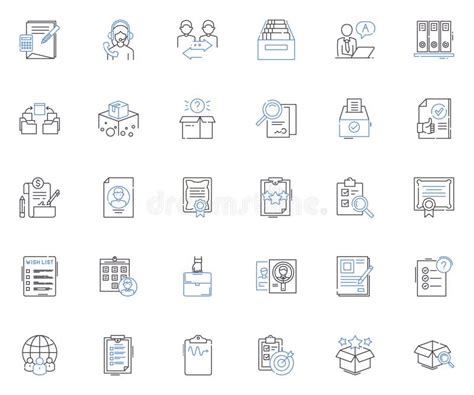 Records Keeping Line Icons Collection Storage Catalog Indexing