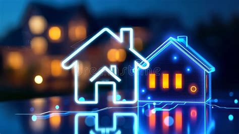 Smart Home Automation System Managing Modern Nighttime House Lighting