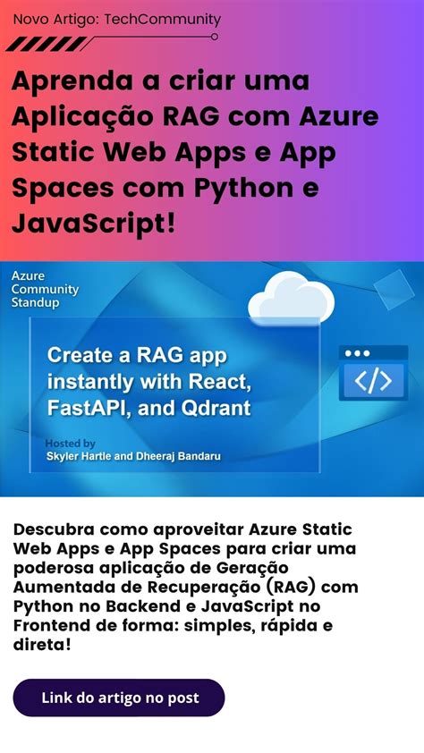 Azure Static Web Apps Community Criação De Uma App Rag Com App