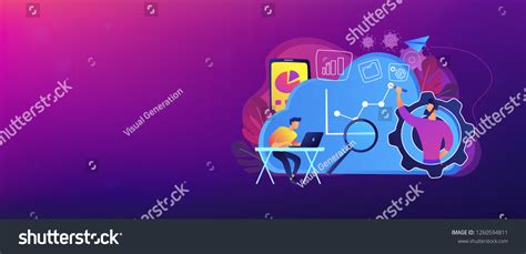 Developers Drawing Chart Monitoring Applications Computing Stock Vector