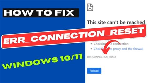 Err Connection Reset In Windows 10 11 Fixed Youtube