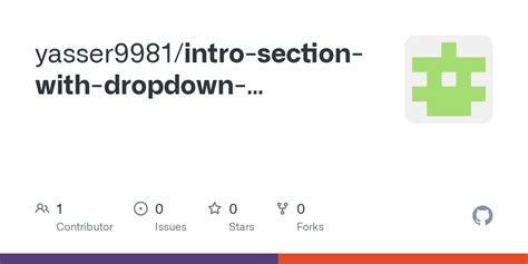 GitHub Yasser Intro Section With Dropdown Navigation Main