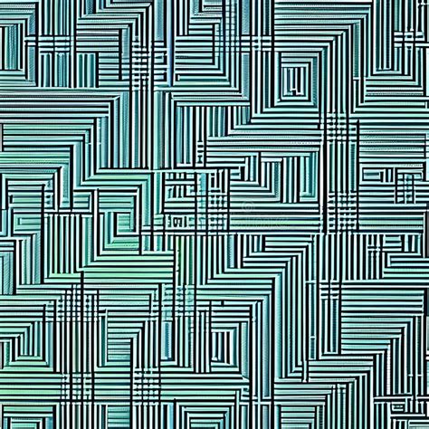 An Intricate Design Of Interlocking Rectangles In Shades Of Green And