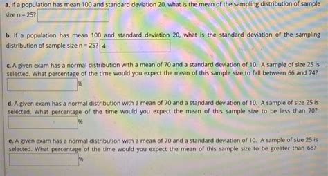 Solved A If A Population Has Mean 100 And Standard