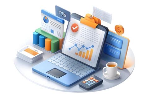 Photo Realistic As Tax Filing Software And Financial Data Concept As