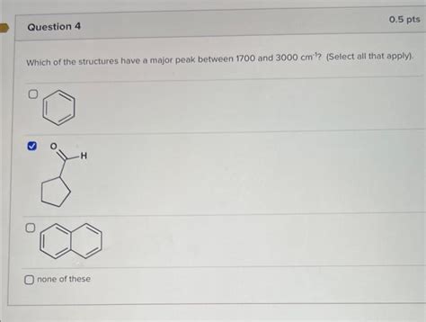 Solved Which of the structures have a major peak between | Chegg.com