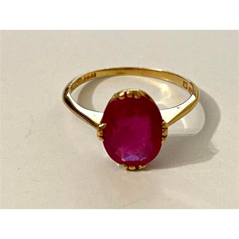 18k Glass Filled Ruby Ring 1966 Chairish