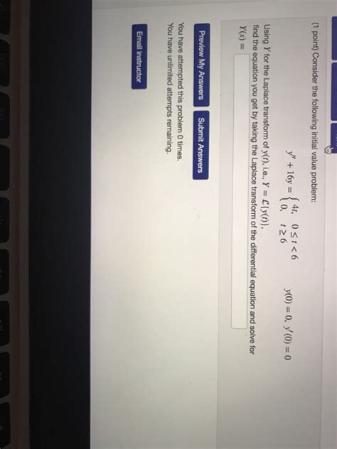 Solved Consider The Following Initial Value Problem Y