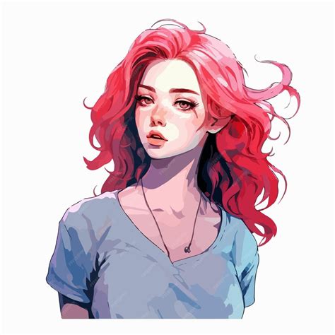 Premium Vector Young Girl Animestyle Character Vector Illustration