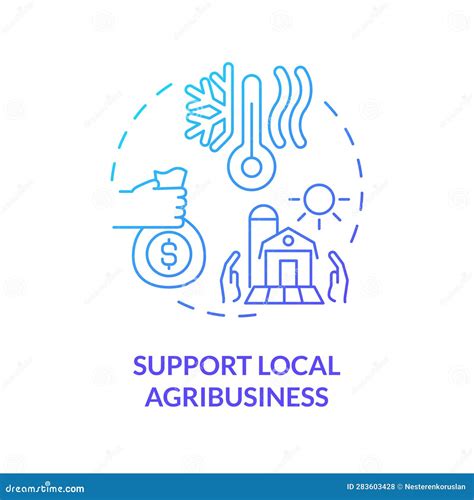 Support Local Agribusiness Icon Heatflation Concept Stock Vector Illustration Of Linear