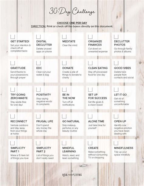 Minimalist Workbook Declutter Checklist Declutter Printable