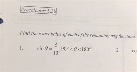 solved precalculus 5 36 find the exact value of each of the