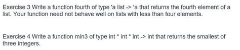 Solved Exercise 3 Write A Function Fourth Of Type A List