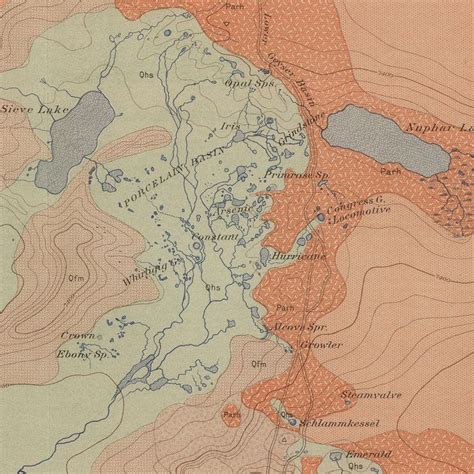 Yellowstone Geologic Map Of Norris Geyser Basin 1904 Map