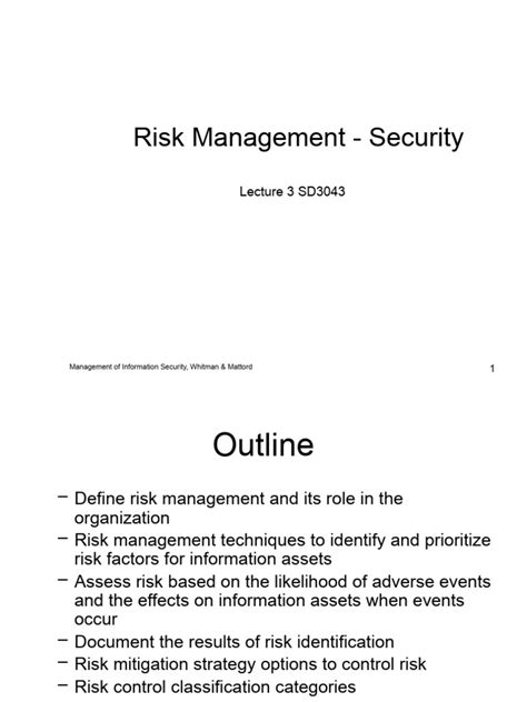 Risk Mgt Security Pdf Information Security Risk