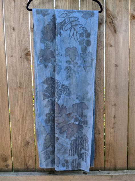 Linen Scarf Blue Earnest Threads
