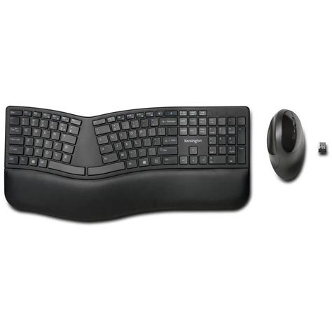 Kensington Dual Wireless Ergo Keyboard And Mouse Combo Set For Desktop Pc Black Big W