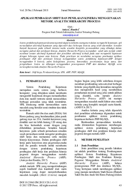 pdf menggunakan metode analytic hierarchy process dan weighted product