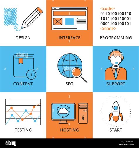 Vector Illustration Of A Set Linear Icons Stock Vector Image And Art Alamy
