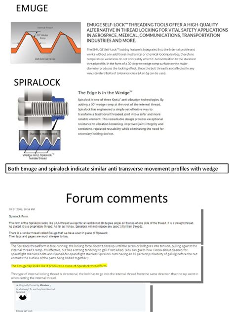 Emuge Vs Spiralock Pdf