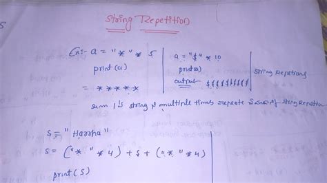 Python String Repetition Length Of The Strings In Telugu YouTube