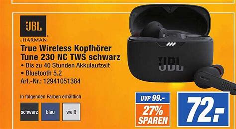 Jbl True Wireless Kopfhörer Tune 230nc Tws Schwarz Angebot bei Expert ...