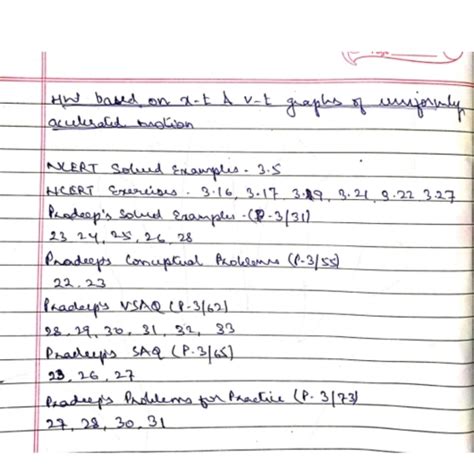 X T And V T Graph Physics Notes Teachmint