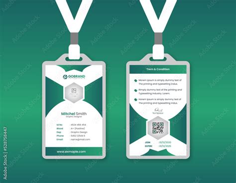 simple id card design professional identity card template stock vector