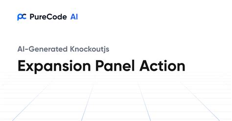 Develop Knockoutjs Expansion Panel Action With Ai Help