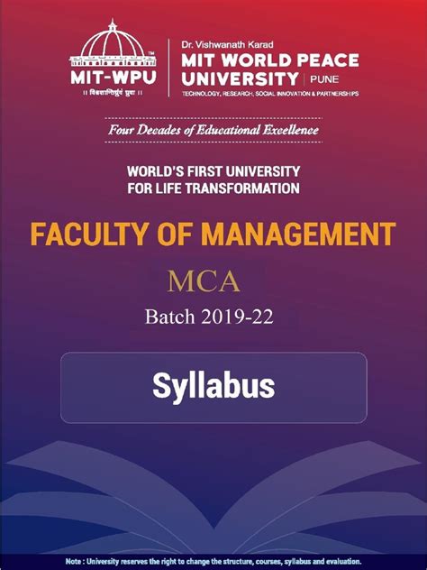 Mca Syllabus 2019 22 2 Pdf C Databases